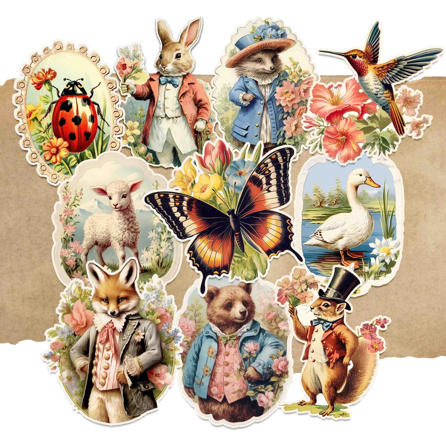 Vintage Springtime Friends Sticker Pack – Cherry Moon Factory